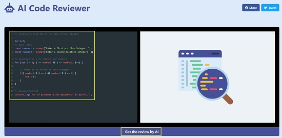 Kostenloser AI Code Reviewer zum Überprüfen des Codes auf Fehler, Generieren von Feedback - DE Atsit