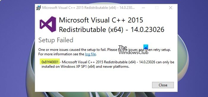 Se corrigió el error 0x81f40001 de Microsoft Visual C ++ en Windows 11/ ...