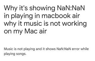 El error"NaN:NaN"de YouTube Music en Safari en Mac genera muchos ...