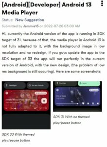 La compatibilidad con el reproductor multimedia Spotify Android 13 (API 33) exigida por los ...