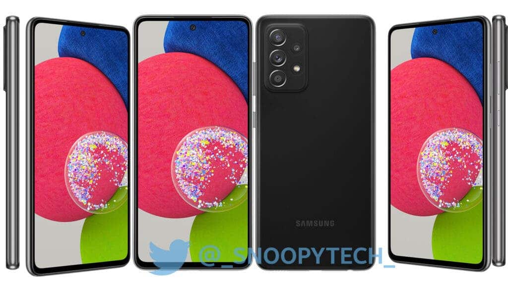 Les Rendus De Fuite Du Samsung Galaxy A52s 5g Révèlent Quatre Options