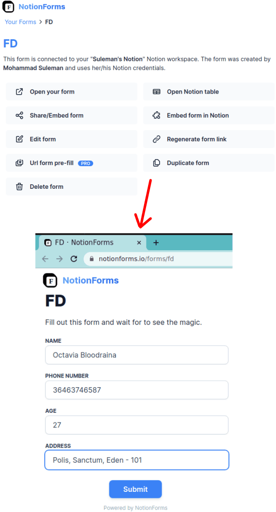 Générateur de formulaires gratuit pour Notion avec réponses illimitées : NotionForms - FR Atsit