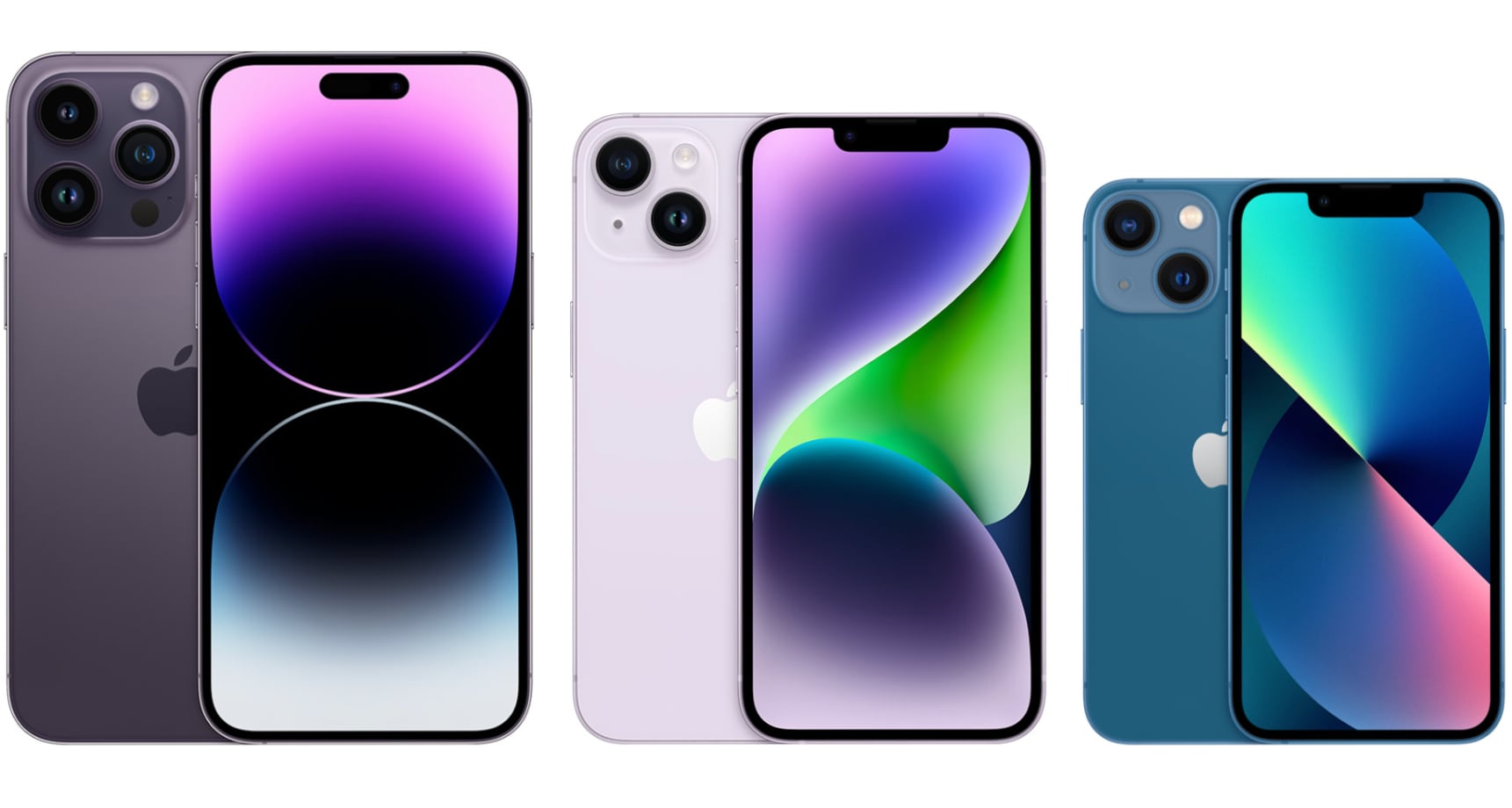 Voici la nouvelle gamme d'iPhone : iPhone 14 et iPhone 14 Pro, iPhone 13 et 13 Mini, iPhone 12 ...