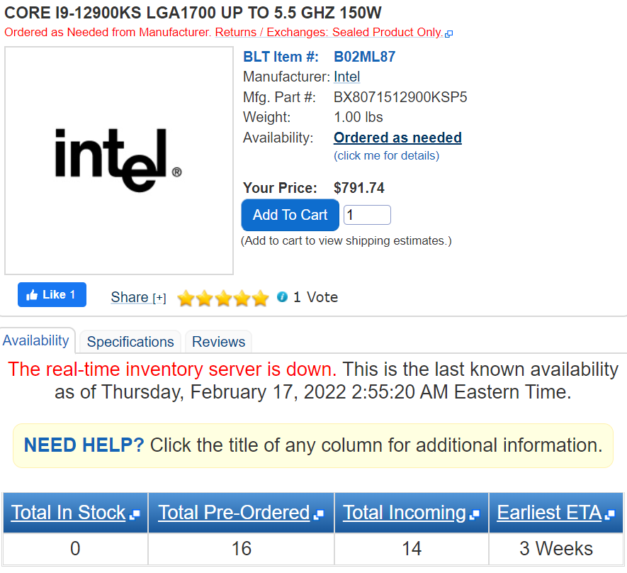 CPU Intel Core i9-12900KS Alder Lake 5,5 GHz sekarang tersedia untuk praorder, dikirimkan pada ...