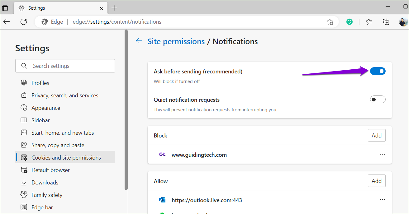 I 6 modi principali per correggere le notifiche di Microsoft Edge che non funzionano su Windows ...