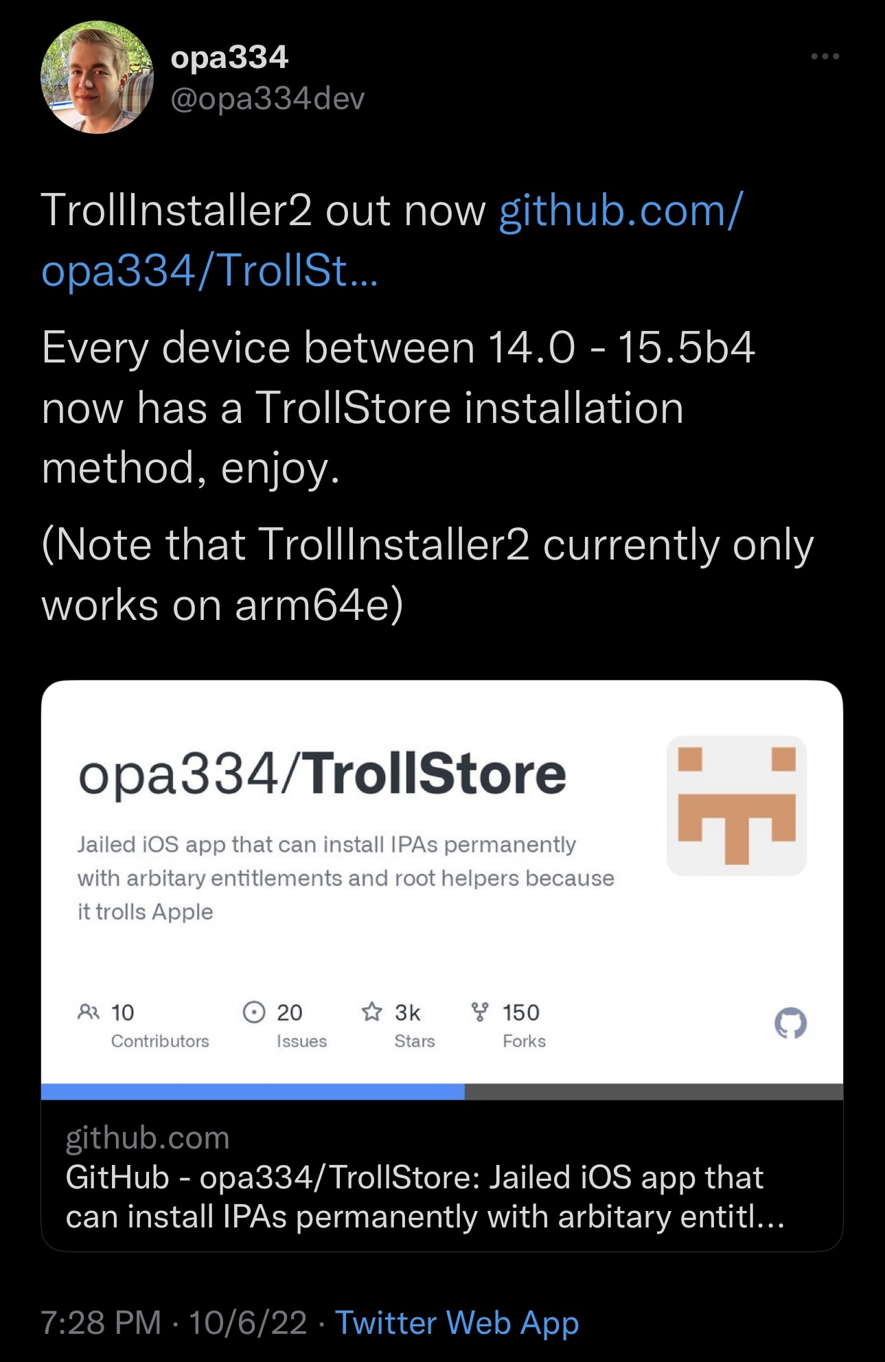 TrollInstaller2 により、iOS 14.0-15.5 ベータ 4 を実行している arm64e デバイスに TrollStore を簡単にインストールできます - JA Atsit
