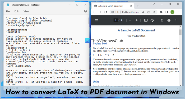 Hoe LaTeX naar PDF-document te converteren in Windows 11/10 - NL Atsit