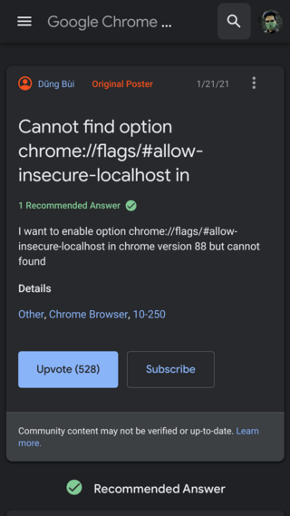 Problema “chrome://flags/# allow-insecure-localhost” do Google Chrome 88 Enterprise a ser ...